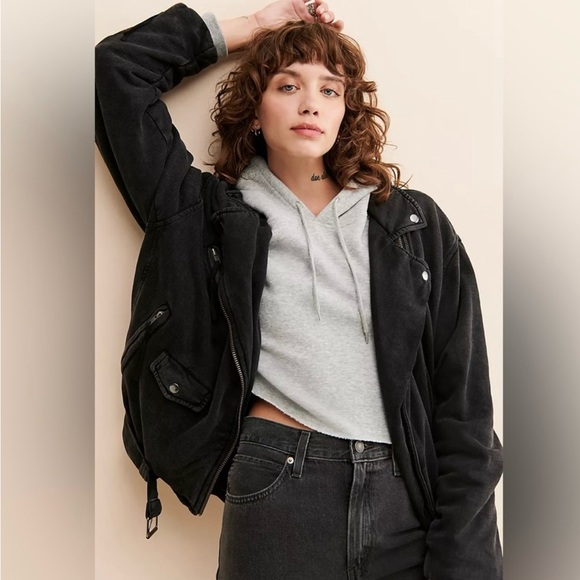 Free People | Jackets & Coats | Free People Rebel Knit Oversized Moto ...